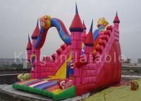 China Customized 0.55mm PVC Pink Inflatable Vivid Animals Dry Slide amusement park for sale