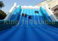 China 12 X 8m Blue Yellow Water Slide Games Commercial Double Stitching for sale