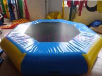 China Yellow / Blue 3m Diameter Inflatable Water Park Trampoline PVC Toy For Water Park for sale