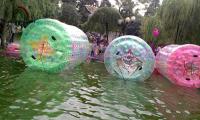 China Colorful Inflatable Water Toy , Human Size Inflatable Water Roller Ball for sale