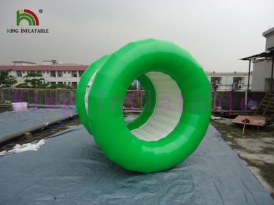China Green / White PVC Tarpaulin  Inflatable Water ball Rolling Toy For Water Park for sale