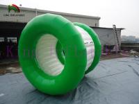 China Green / White PVC Tarpaulin  Inflatable Water ball Rolling Toy For Water Park for sale