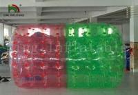 China 3m Long * 2.4 Dia Red / Green Inflatable Water Toy / Water Rolling Ball For Amusement for sale