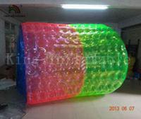 China 3m Long * 2.4 Dia Red / Green Inflatable Water Toy / Water Rolling Ball For Amusement for sale