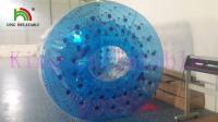 China Blue Big Inflatable Water Rolling Toy Durable 1.0mm PVC / PTU Inflatable Outdoor Toy for sale