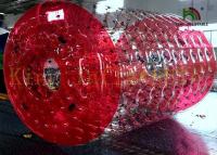 China 1.0mm PVC / TPU  Big Blow Up Water Walking Toy , 2.8m Long * 2.4 Dia Red Roller for sale
