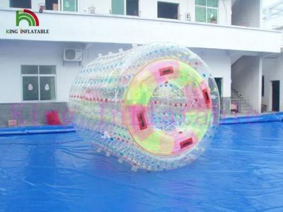 China Custom 1.0mm PVC / TPU Blow Up Water Toy , Transparent Water Cylindrical Roller for sale