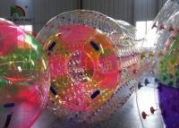China Custom 1.0mm PVC / TPU Blow Up Water Toy , Transparent Water Cylindrical Roller for sale
