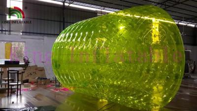 China 2.4m Dia Inflatable Water Rolling Toy For Kids Yellow PVC Inflatable Water Roller for sale