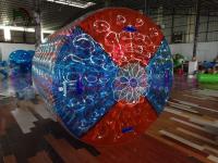 China PVC / TPU Inflatable Water Toy / Roller  With Colorful Dots / Color Cross On Ends for sale