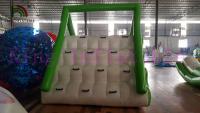 China Green / White 0.9mm PVC Tarpaulin Blow Up Water Toy Floating Slide Rental Business use for sale