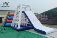 China Custom 0.9mm PVC Blue / White Inflatable Water Toy /  CE Aqua Slides For Water Park for sale