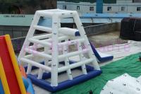 China Custom 0.9mm PVC Blue / White Inflatable Water Toy /  CE Aqua Slides For Water Park for sale