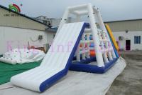 China Custom 0.9mm PVC Blue / White Inflatable Water Toy /  CE Aqua Slides For Water Park for sale