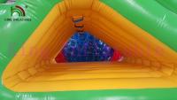 China 0.9mm PVC Tarpaulin CE Custom Inflatable Water Toy Green / White Slide For Rental for sale