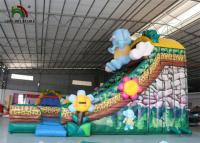 China PVC Elephant Colorful Forest Theme Blow Up  Board Dry Slide For Backyard Fun for sale