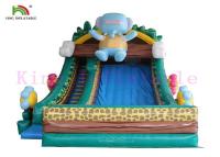 China PVC Elephant Colorful Forest Theme Blow Up  Board Dry Slide For Backyard Fun for sale