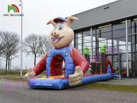 China Customized Design 0.55mm PVC Tarpaulin Inflatable Piggy Obstacle Course For Kids for sale