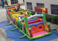 China Colorful 0.55mm PVC Wild Animal Blow Up Obstacle Course For Outdoor Sport Games for sale