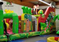 China Colorful 0.55mm PVC Wild Animal Blow Up Obstacle Course For Outdoor Sport Games for sale