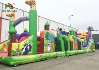 China Colorful 0.55mm PVC Wild Animal Blow Up Obstacle Course For Outdoor Sport Games for sale