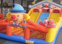 China Colorful Clown 0.55mm PVC Inflatable Commercial Bounce Houses With Slide For Kids for sale