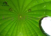 China Green Jungle Disco Theme Blow Up Bouncy Castle With Slide Amazing Printing For Kids for sale