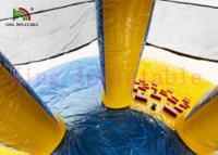 China PVC Colorful Blow Up Carousel Dry Slide Tower Slide With Climbing Wall For Kids for sale