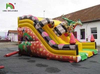 China Commercial PVC Tarpaulin Dinosaur Inflatable Dry Slide Digital Printing For Kids for sale