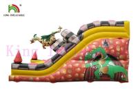 China Commercial PVC Tarpaulin Dinosaur Inflatable Dry Slide Digital Printing For Kids for sale