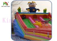China Blow Up Gbond Dry Slide / Commercial Inflatable Slide With Bouncer Play Paradise For Kids for sale