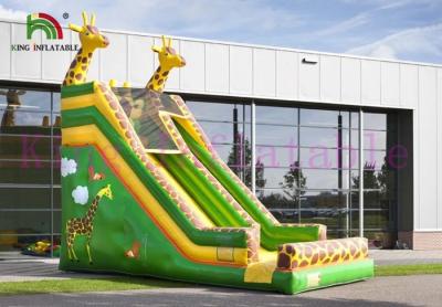 China Green / Yellow Giraffe PVC Inflatable Dry Slide Customize Slide For Outdoor Activities for sale