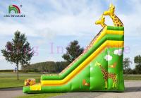 China Green / Yellow Giraffe PVC Inflatable Dry Slide Customize Slide For Outdoor Activities for sale