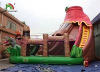 China Antiquity Color Dinosaur Inflatable Jumping Castle With Slide Roof Covered Playground for sale