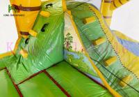 China Green / Yellow 0.55mm PVC Commercial Bounce Houses And Slide With CE Approved for sale