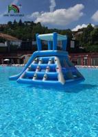 China Professional Blue White Inflatable Water Toys Climbing Tower Slide With Roof for sale
