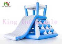 China Professional Blue White Inflatable Water Toys Climbing Tower Slide With Roof for sale