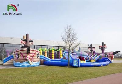 China Pirate / Shark 0.9mm PVC Inflatable Water Park Multiplay / Colorful Playground for sale