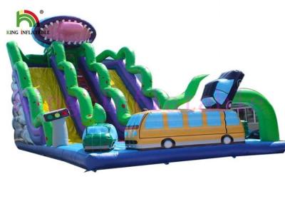 China Customized PVC Blow Up Escape From Carnivorous Plant Dry Slide For Rentals for sale