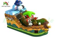 China Animal Pirate  Inflatable Bouncy Boat With Slide Digital Printing Boat Shape for sale