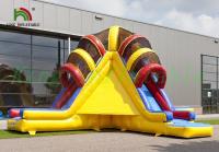 China Triple Lanes Volcano PVC Inflatable Dry Slide With 24 Months Guarantee for sale