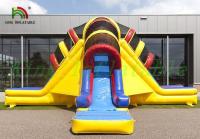 China Triple Lanes Volcano PVC Inflatable Dry Slide With 24 Months Guarantee for sale