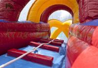 China Triple Lanes Volcano PVC Inflatable Dry Slide With 24 Months Guarantee for sale