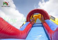 China Triple Lanes Volcano PVC Inflatable Dry Slide With 24 Months Guarantee for sale