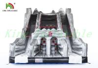 China Grey Double Lanes Inflatable Dry Slide Rock Climb Upto Cliff For Amusement for sale