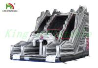 China Grey Double Lanes Inflatable Dry Slide Rock Climb Upto Cliff For Amusement for sale