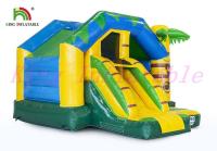 China Tropical Wild Animal Theme  Inflatable Jumping Castle With Slide Anti - Ruptured for sale