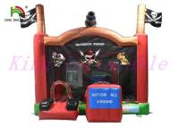 China Red Green Pirate PVC Blow Up Bouncy Castle With Durable Obstacles Waterproof House for sale