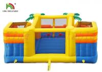 China Yellow Blue Plato PVC Tarpaulin Blow Up Water Slide With Bouncer For Amusement for sale