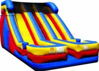 China Giant Blue And White Inflatable Dry Slides Waterproof PVC Tarpaulin For Amusement Park for sale
